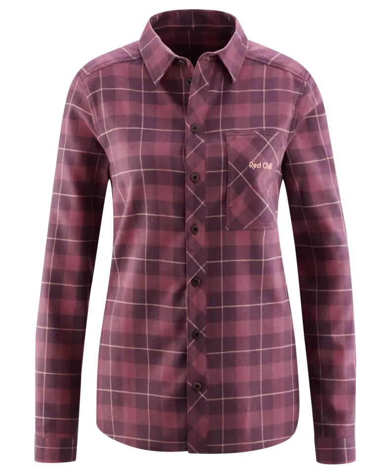 WO BOTAN SHIRT | flannel shirt for women | Red Chili